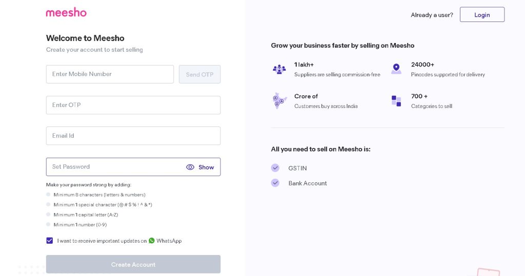 Meesho Seller Account Login- How To Register, & Sell Online?