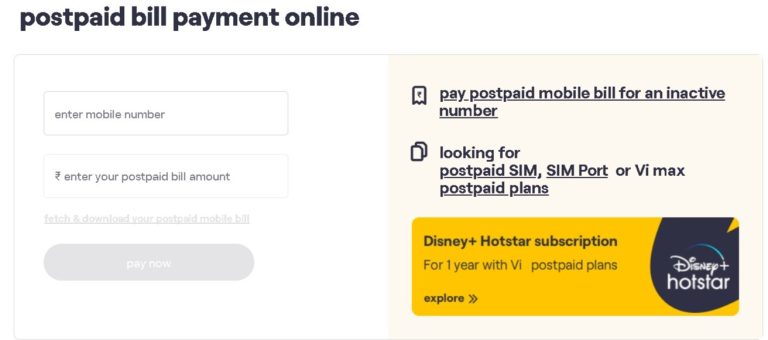 Vodafone Postpaid Bill Payment Online - How To Pay?